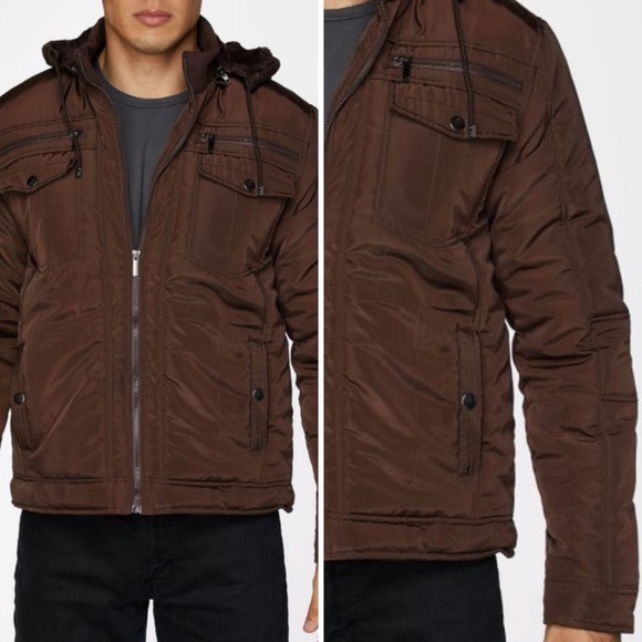 Jackets & Coats | Mens Brown Bomber Puffer Jacket Nwt | Poshmark